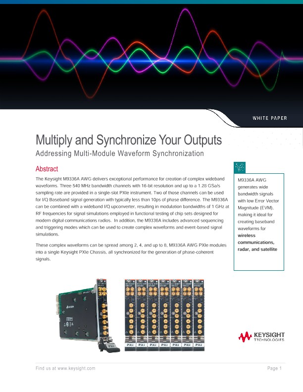 M9336A Multi-Module Waveform Synchronization PDF Asset Page | Keysight